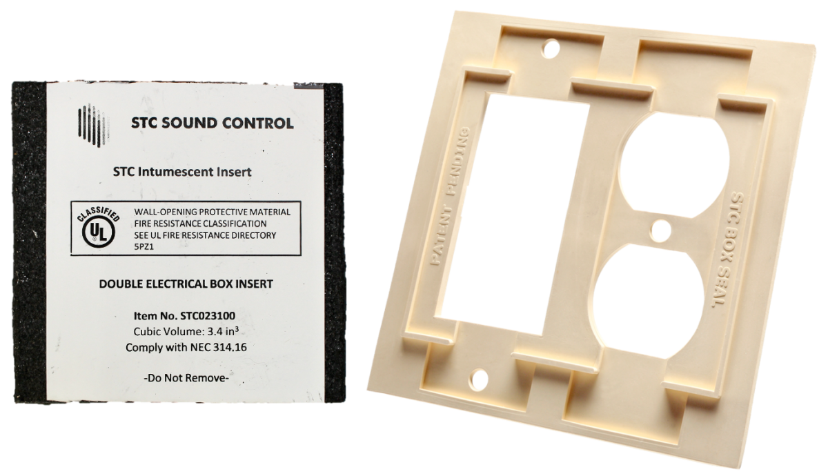 Double Insert Two Gang Duplex Decora | STC Sound Control